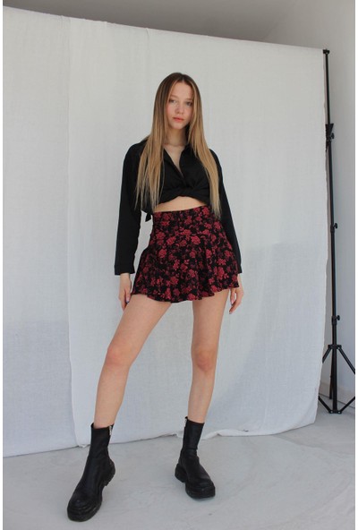 Look Kadiköy Çiçekli Şort Etek