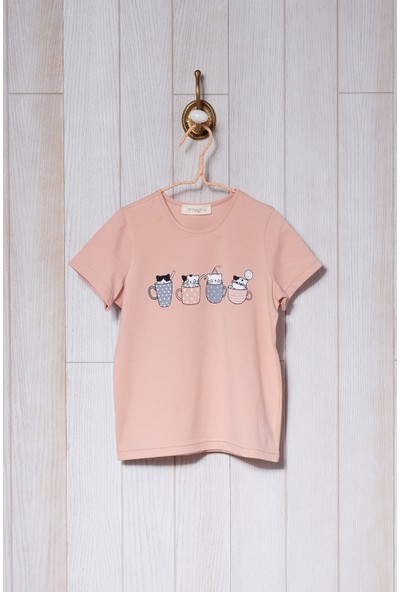 Hays Kız Çocuk Kedi Baskılı Midi - Kapri Pijama Takımı