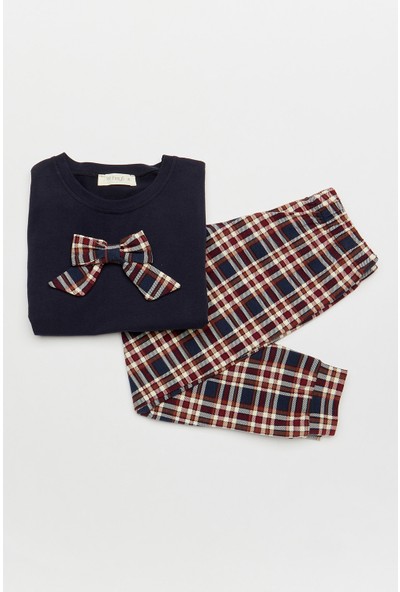 Hays Kız Çocuk Pamuklu Ekose Desen Pijama Takımı