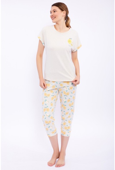 Pierre Cardin Cool Lemon Kremmelanj Kadın Kapri Takım 8291