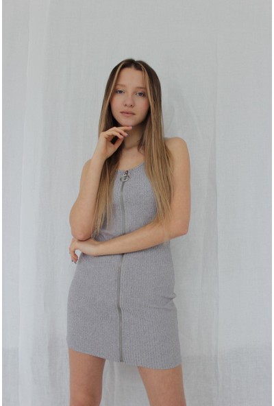 Look Kadiköy Tam Fermuar Elbise