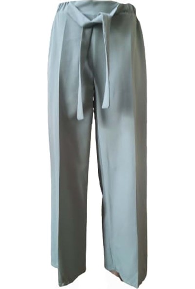 Bahar Butik 0150 Kadın Hamur Keten Bol Pantolon - Yeşil - 38