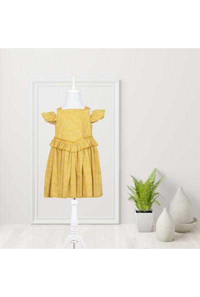 Kız Çocuk Elbise Kolu Fırfırlı - Flonte Kids - Elbise - Sarı - 3-4 Yaş Kız Çocuk Elbise Kolu Fırfırlı - Flonte Kids - Elbise - Sarı - 3-4 Yaş