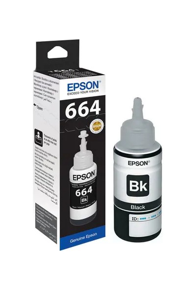 Epson 664 Siyah Mürekkep Kutulu ve Orjinal Epson 664 Siyah Mürekkep Kutulu ve Orjinal