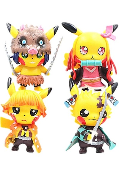 4 Adet Pipikachu Cosplay Demon Oyuncu Modeli Oyuncak Hediye 4 Adet Pipikachu Cosplay Demon Oyuncu Modeli Oyuncak Hediye