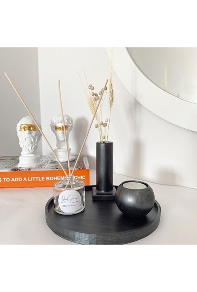 Qevs Concept Dekoratif Hediyelik Sunum Tepsisi, Şamdan, Mumluk ve Kokuluk Takımı Qevs Concept Dekoratif Hediyelik Sunum Tepsisi, Şamdan, Mumluk ve Kokuluk Takımı