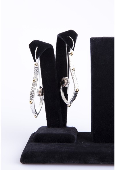 Dada Dumanlı Quartz Taşlı Güverseli Bemol Gümüş Küpe Dada Dumanlı Quartz Taşlı Güverseli Bemol Gümüş Küpe