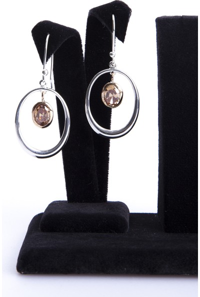 Dada Büyük Oval Quartz Taşlı Gümüş Küpe Dada Büyük Oval Quartz Taşlı Gümüş Küpe