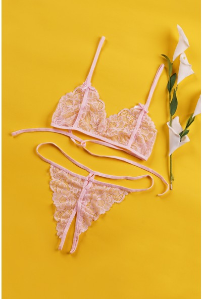 Eminna Dantel Sütyen Külot Takımı Fantazi Giyim