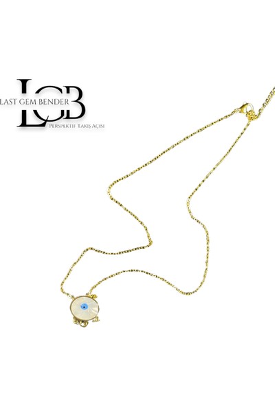 Last Gem Bender Gold Ithal Çelik Halka Nazar Boncuklu Kolye Last Gem Bender Gold Ithal Çelik Halka Nazar Boncuklu Kolye