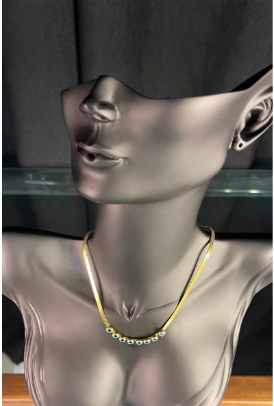 Last Gem Bender Gold Ithal Çelik Nazar Boncuklu Italyan Zincir Kolye Last Gem Bender Gold Ithal Çelik Nazar Boncuklu Italyan Zincir Kolye