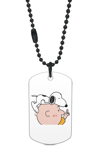 Hero Tasarım Snoopy Siyah Renk Künye / Kolye DFT5788 Hero Tasarım Snoopy Siyah Renk Künye / Kolye DFT5788