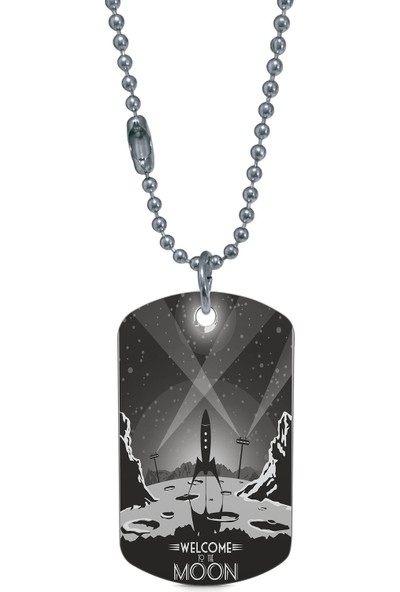Hero Tasarım Moon Gümüş Renk Künye / Kolye DFT5152