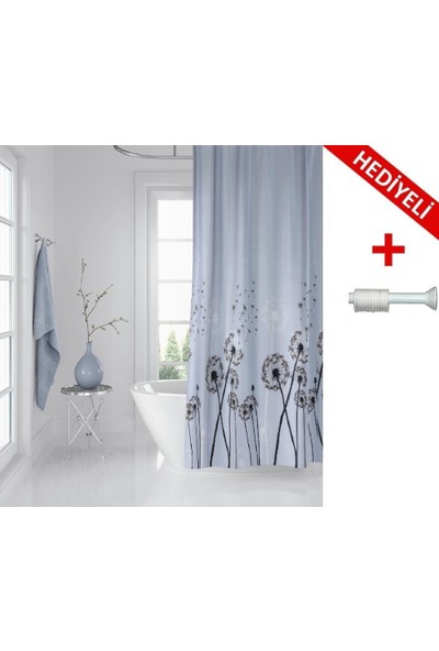 Prado Dandellion Banyo Duş Perdesi 180X200 + Askı Hediyeli