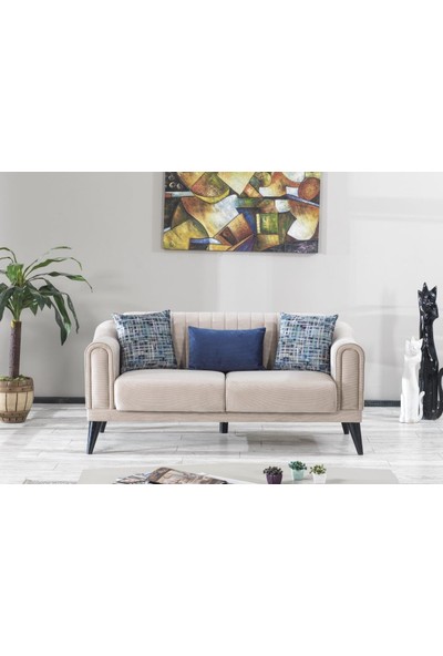 Ipek Mobilya Moon 2'li Koltuk Krem