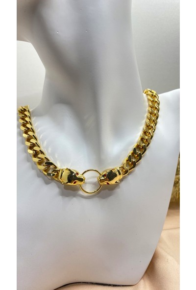 Cartier Kaplan Model Gold Renk Kadın Kolye Kadın Bileklik Set Cartier Kaplan Model Gold Renk Kadın Kolye Kadın Bileklik Set