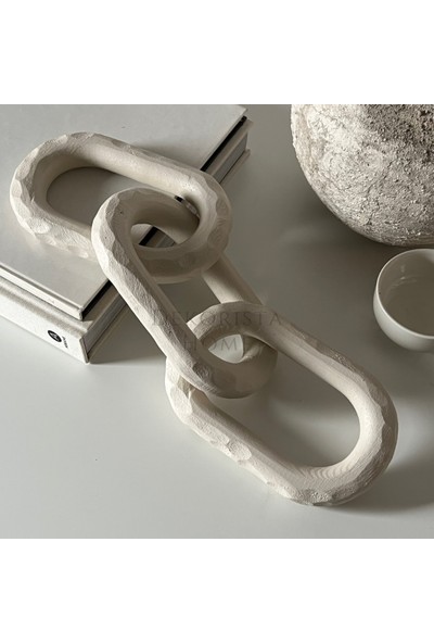 Dekorista Home Ahşap Zincir, Ahşap Dekoratif Zincir, Ahşap Taş Rengi Zincir