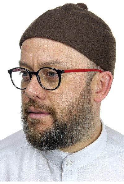 İhvan Online Keçe Yün Takke - Koyu Kahverengi