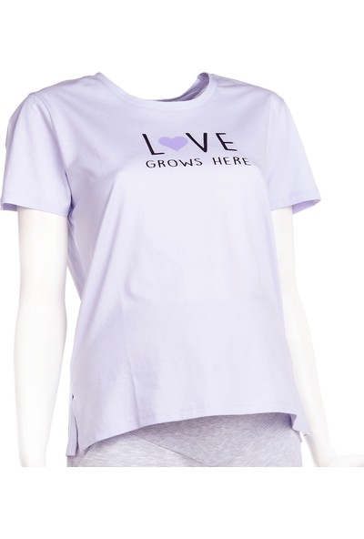 Baby Mom Babymom Hamile Kısa Kol Tshirt Kalp Baskılı