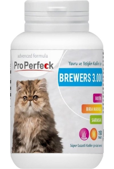 Properfeck Kedi Brewers Biotin Sarmısak Tüy Sağlığı 150 Tablet Properfeck Kedi Brewers Biotin Sarmısak Tüy Sağlığı 150 Tablet