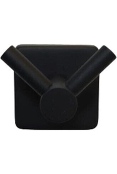 Evotel Corner 2 Kancalı Havlu - Bornoz Askılığı Mat Siyah