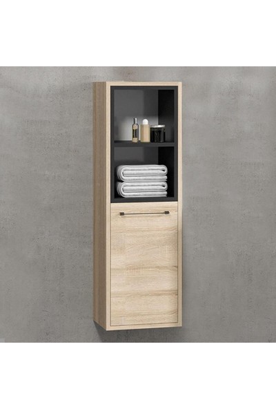 Denko Latte 35 cm Mdf Sonoma Banyo Boy Dolabı