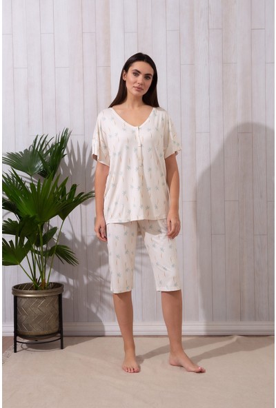 Hays Kadın Büyük Beden Midi Kapri Pijama Takımı Hays Kadın Büyük Beden Midi Kapri Pijama Takımı