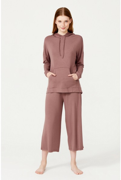 Hays Kadın Bol Paçalı Kapşonlu Ev Giyim Takım