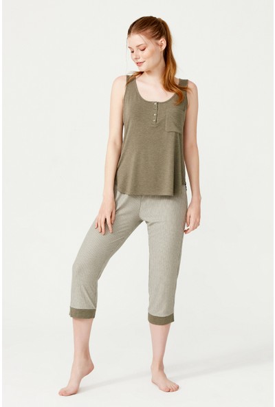 Hays Kadın Kolsuz Kapri Pijama Takımı