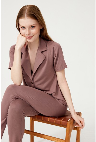 Hays Kadın Uzun Gömlekli Ev Giyim Takım