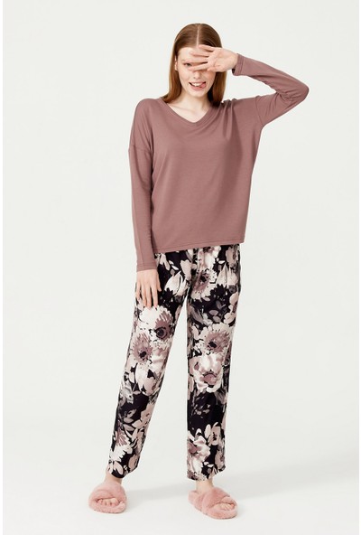 Hays Kadın V Yaka Uzun Pijama Takımı