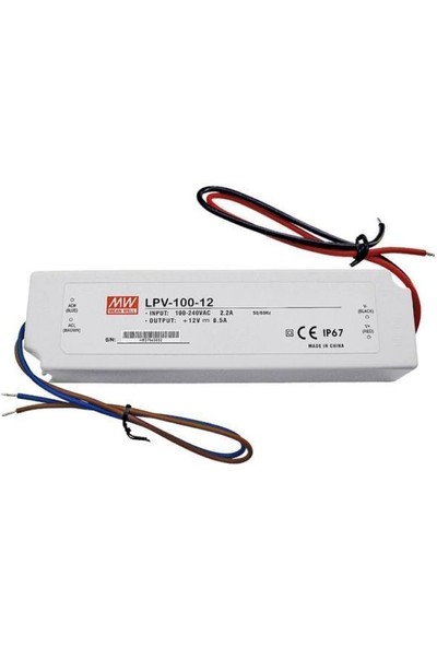 MEANWELL LPV-100-12 	12VDC 8.5AMP IP67 Meanwell Güç Kaynağı MEANWELL LPV-100-12 	12VDC 8.5AMP IP67 Meanwell Güç Kaynağı