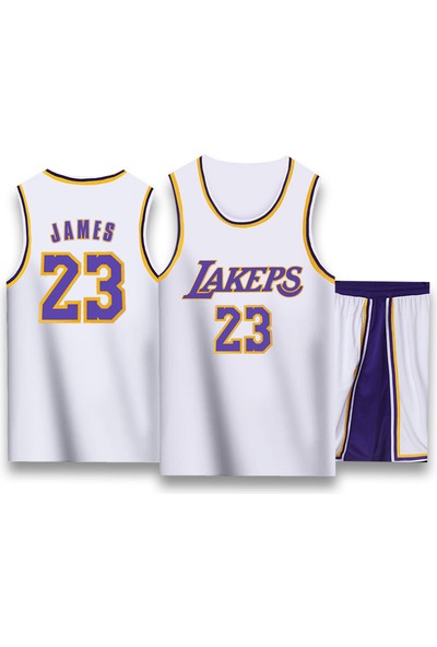 Populars Nba All-Star Lakers Basketbol Forması - Beyaz Xs (Yurt Dışından)