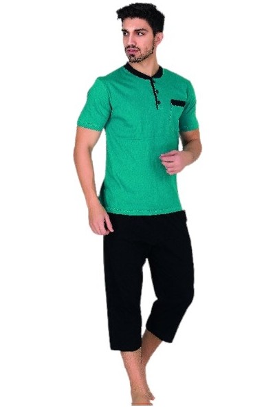 Güneş Kısa Kol Kapri Erkek Pijama Takım-Paketle Express Güneş Kısa Kol Kapri Erkek Pijama Takım-Paketle Express