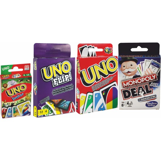 Mattel Games Uno, Monopoly, Uno Flip ve Uno Junior 4'lü Fiyatı