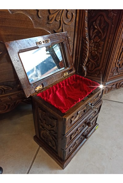 Taybars Art Katlı Mücevher Sandığı (Ceviz)