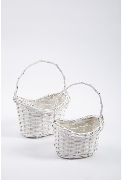 İrya Home Irya 2'li Hasır Sepet Beyaz