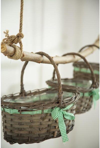 İrya Home Irya 3'lü Hasır Sepet Gri