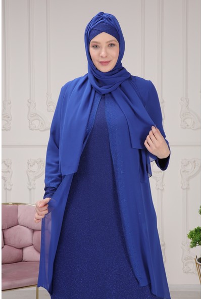 Sim Kumaş ve Taş Işlemeli Abiye Elbise + Tasarım Şal Hediyeli Sim Kumaş ve Taş Işlemeli Abiye Elbise + Tasarım Şal Hediyeli