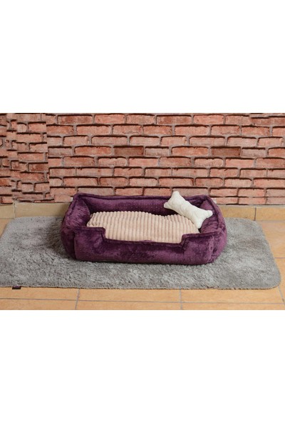Cookie Pet Yıkanabilir Dolgulu Kedi Köpek Yuvası 50 x 70 cm Mürdüm Bej Cookie Pet Yıkanabilir Dolgulu Kedi Köpek Yuvası 50 x 70 cm Mürdüm Bej