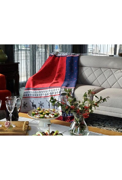 Dolce Bonita Home Tek Kişilik Pamuklu Battaniye Carmelo Lacivert