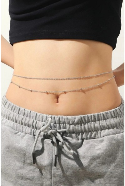 Hane14 Best Belly 2li Bel Zinciri Vücut Takısı Silver Hane14 Best Belly 2li Bel Zinciri Vücut Takısı Silver