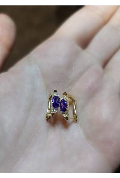 Noia Silver Gold Mor Taşlı Küpe