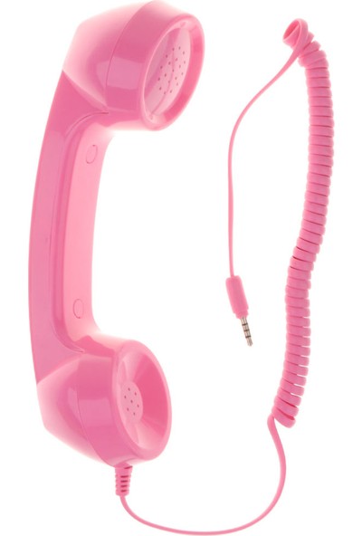 3.5mm Mic Retro Hücreli Telefon Ahizesi Telefon Klasik Alıcı Pembe 3.5mm Mic Retro Hücreli Telefon Ahizesi Telefon Klasik Alıcı Pembe