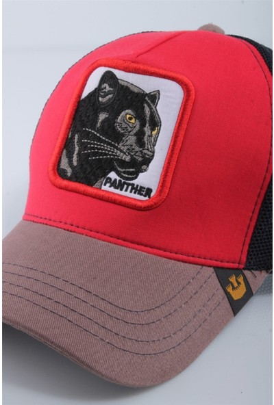 Andgift Panter Nakışlı Hayvan Figürlü Kahverengi Şapka