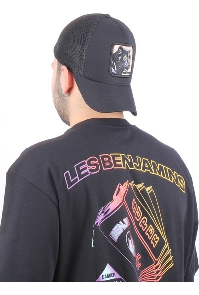 Andgift Panter Nakışlı Hayvan Figürlü Unisex Siyah Şapka