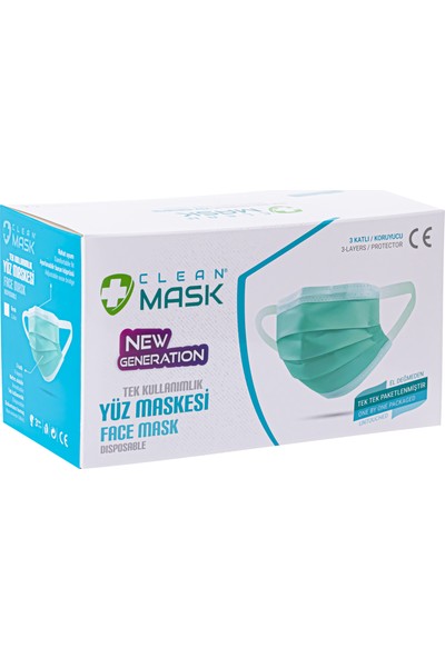 New Generation Tek Tek Poşetli Mavi 50'li 3 Katlı Cerrahi Maske New Generation Tek Tek Poşetli Mavi 50'li 3 Katlı Cerrahi Maske