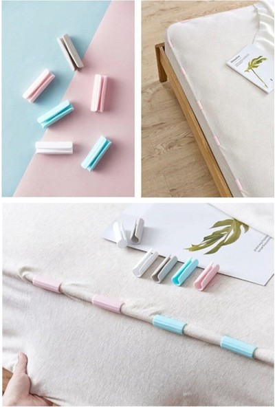 24 Adet Kılıf ve Çarşaf Tutucu Sabitleyici Kaydırmaz Nevresim Örtü Düzenleyici