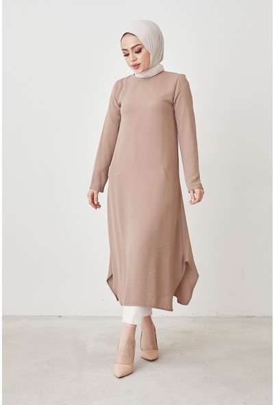 Kolye Detaylı Uzun Tunik-Vizon