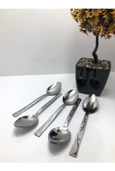 Erpa Avm 6'lı Çelik Saten Desenli Yemek Kaşığı
